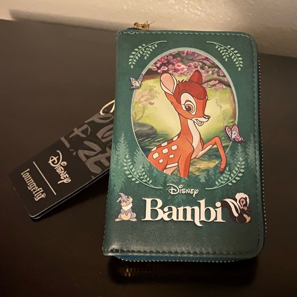 Loungefly | Bags | New Disney X Loungefly Bambi Zip Bifold Wallet Green ...